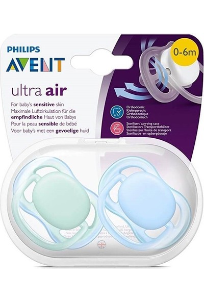 Philips Avent Ultra Air Emzik 0-6 Ay Erkek 2li Philips Avent Ultra Air Emzik 0-6 Ay Erkek 2li