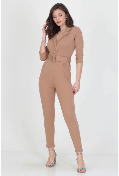 Neşeli Butik Kadın Kemerli Yeni Sezon Likralı Cepli Tulum NB0007 Neşeli Butik Kadın Kemerli Yeni Sezon Likralı Cepli Tulum NB0007