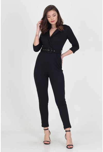 Neşeli Butik Kadın Kemerli Yeni Sezon Likralı Cepli Tulum NB0007 Neşeli Butik Kadın Kemerli Yeni Sezon Likralı Cepli Tulum NB0007