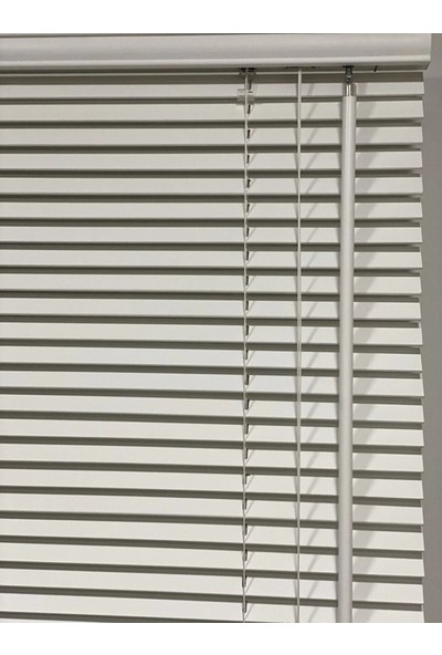 Glory Blinds Ahşap Jaluzi Perde 35MM Koyu Krem-Antresit-Beyaz