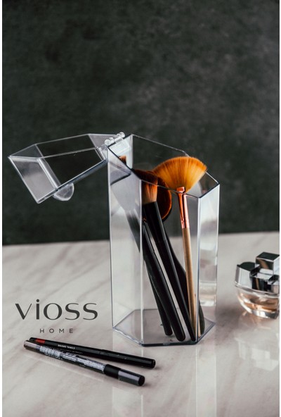 Vioss Home Kapaklı Fırçalık Makyaj Organizeri ve Çok Amaçlı Düzenleyici Vioss Home Kapaklı Fırçalık Makyaj Organizeri ve Çok Amaçlı Düzenleyici