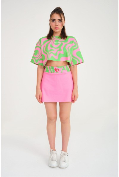 Fineapple Ala x Fineapple Pembe Yüksek Bel Etek Fineapple Ala x Fineapple Pembe Yüksek Bel Etek