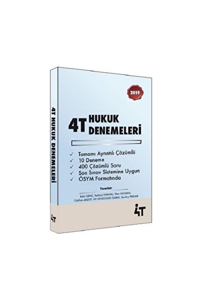 4T Yayınları 4t Hukuk Denemeleri 4T Yayınları 4t Hukuk Denemeleri