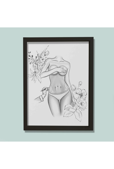 Estetik Ameliyat Işaretleri, Karın Germe, Plastik ve Estetik Cerrahı, Doktor Odası Duvar Tablosu Estetik Ameliyat Işaretleri, Karın Germe, Plastik ve Estetik Cerrahı, Doktor Odası Duvar Tablosu