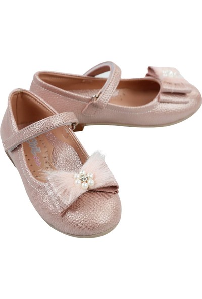 Civil Girls Kız Çocuk Fiyonklu Babet 31-36 Numara Pudra