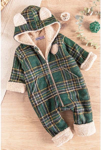 Ayıcık Figürlü Peluş Erkek Bebek Tulum Ayıcık Figürlü Peluş Erkek Bebek Tulum