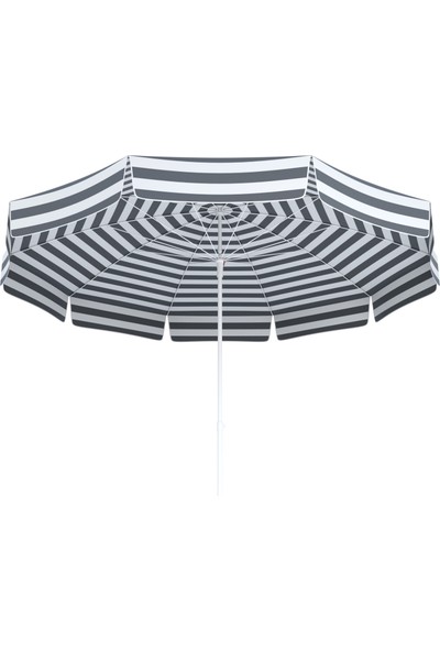 Tevalli Parasols 180 cm Polyester Plaj Şemsiye - Gri Beyaz Tevalli Parasols 180 cm Polyester Plaj Şemsiye - Gri Beyaz