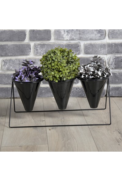 Full Reyon Vıpclass 3 Saksılı Metal Çiçek Standı + Saksılar Full Reyon Vıpclass 3 Saksılı Metal Çiçek Standı + Saksılar