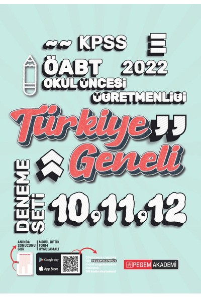 Pegem Akademi Yayıncılık 2022 Kpss Öabt Okul Öncesi 10-11-12 Türkiye Geneli (3'lü Deneme) Pegem Akademi Yayıncılık 2022 Kpss Öabt Okul Öncesi 10-11-12 Türkiye Geneli (3'lü Deneme)