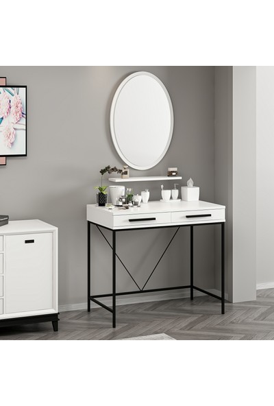 Minar Sane Makyaj Masası Elips Ayna Set 1