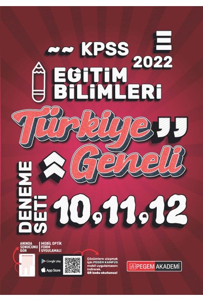 Pegem Akademi Yayıncılık 2022 Kpss Eğitim Bilimleri Türkiye Geneli 10-11-12 (3'lü Deneme) Pegem Akademi Yayıncılık 2022 Kpss Eğitim Bilimleri Türkiye Geneli 10-11-12 (3'lü Deneme)