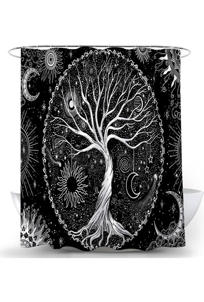 Yilegou 180X180CM Baskılı Su Geçirmez Duş Perdesi - Siyah (Yurt Dışından) Yilegou 180X180CM Baskılı Su Geçirmez Duş Perdesi - Siyah (Yurt Dışından)