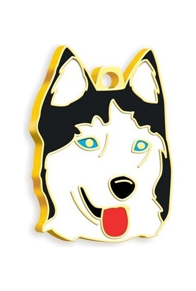 See Me Altın Kaplama Sibirya Kurdu Köpek Künyesi