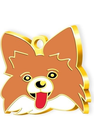 See Me Altın Kaplama Papillon Köpek Künyesi