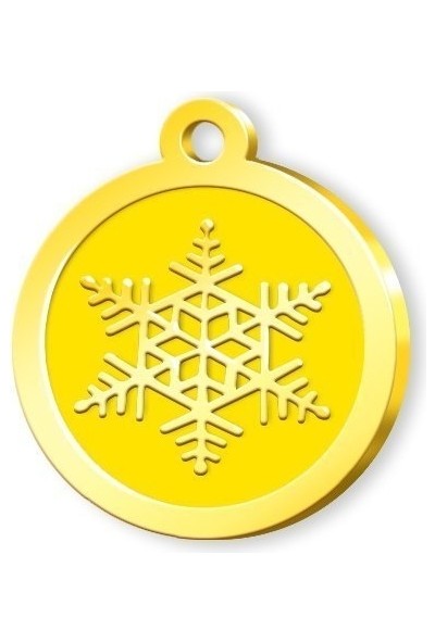 See Me Altın Kaplama Kar Tanesi Künye - Sarı See Me Altın Kaplama Kar Tanesi Künye - Sarı