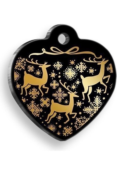 See Me Christmas Serisi Blacked Kalp Kedi ve Köpek Künyesi See Me Christmas Serisi Blacked Kalp Kedi ve Köpek Künyesi