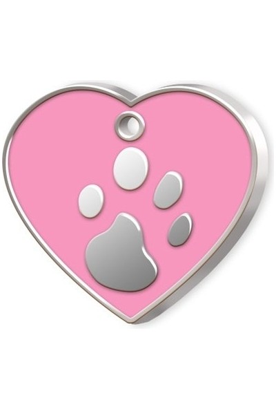 See Me Kalp Şeklinde Mineli Büyük Köpek Künyesi Pembe See Me Kalp Şeklinde Mineli Büyük Köpek Künyesi Pembe