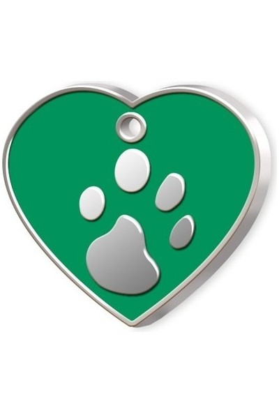 See Me Kalp Şeklinde Mineli Büyük Köpek Künyesi Yeşil See Me Kalp Şeklinde Mineli Büyük Köpek Künyesi Yeşil