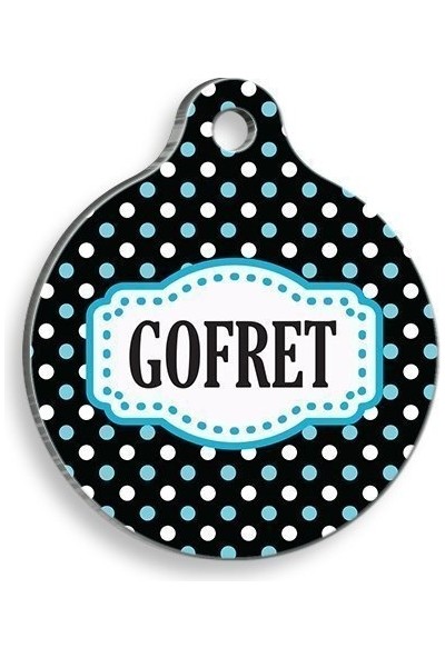 See Me Mavi Beyaz Puantiyeli Yuvarlak Kedi ve Köpek Künyesi