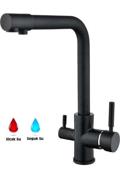 Black Fit Blackfit 5 Yıl Garantili Arıtmalı Mutfak Batsı Siyah Lüx Mutfak Evye Bataryası 3 Yollu Black Fit Blackfit 5 Yıl Garantili Arıtmalı Mutfak Batsı Siyah Lüx Mutfak Evye Bataryası 3 Yollu