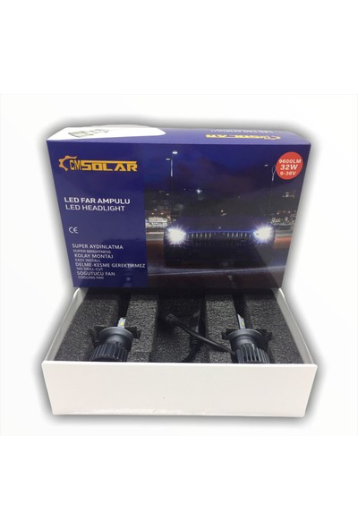 Cmsolar H7 LED Far Ampulu 9600 Lm 32W 9-36V Süper Aydınlatma Cmsolar H7 LED Far Ampulu 9600 Lm 32W 9-36V Süper Aydınlatma