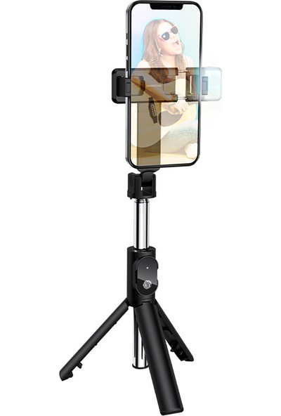 CoverZone Uzaktan Kumandalı Işıklı Selfie Çubuğu 70 cm Canlı Yayın Standı 3.5-6.7 Inç Telefon Tutuculu Tripod