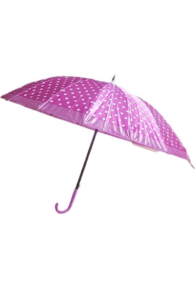 Asımoğlu Bastonlu Pembe Renk Beyaz Puantiyeli 79 cm Şemsiye Asımoğlu Bastonlu Pembe Renk Beyaz Puantiyeli 79 cm Şemsiye