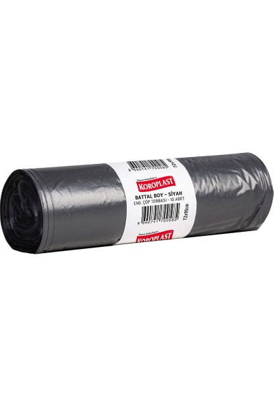 Koroplast Horeca Battal Boy Çöp Poşeti Siyah 10'lu 72 x 95 cm 1 Adet