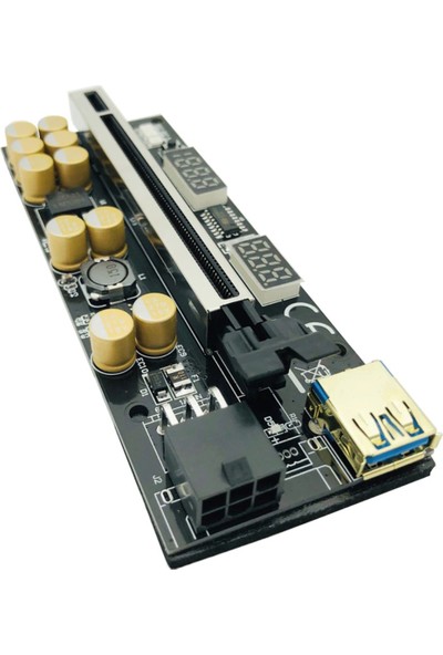 Riser V016 Voltaj Regülatörlü 10 Kapasitör Ekran Kartı Yükseltici Pcı-E X16 Riser V016 Voltaj Regülatörlü 10 Kapasitör Ekran Kartı Yükseltici Pcı-E X16