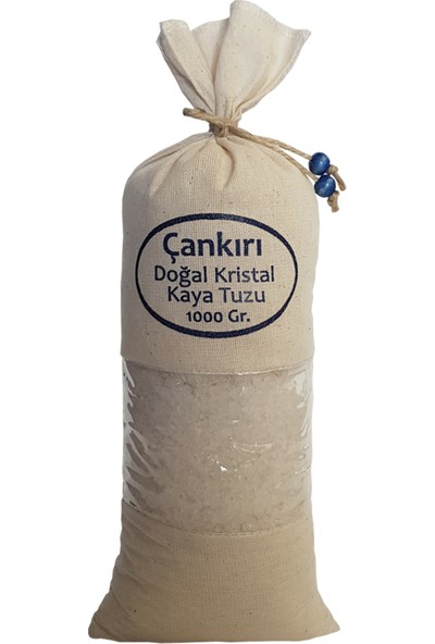 Zencefil Organik İri Çankırı Tuzu Bez Torbada + Seramik Bıçaklı Cam Değirmen Tuz/baharat Değirmeni 1 kg