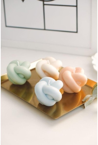 Yün Yumaği Şeki̇lli̇ Mum 3'lü Set Doğal Soya Wax