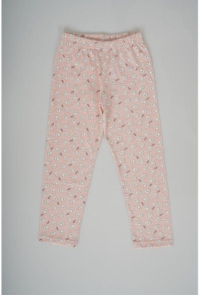 Miniko Kids Kız Çocuk Desenli Pamuk Bileği Ribanalı Pijama Altı