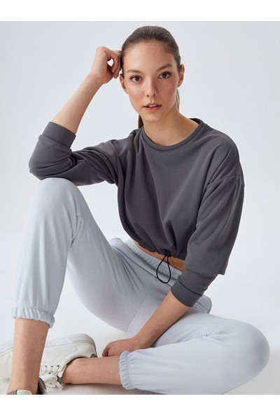 Pacası Lastikli Cepli Gri Eşofman