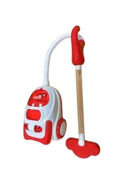 Avda Kırmızı Oyuncak Pilli Elektrikli Süpürge Makinesi Ses Efektli