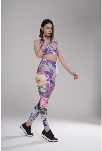 Mdz Collectıon Çiçekli Tayt Takım