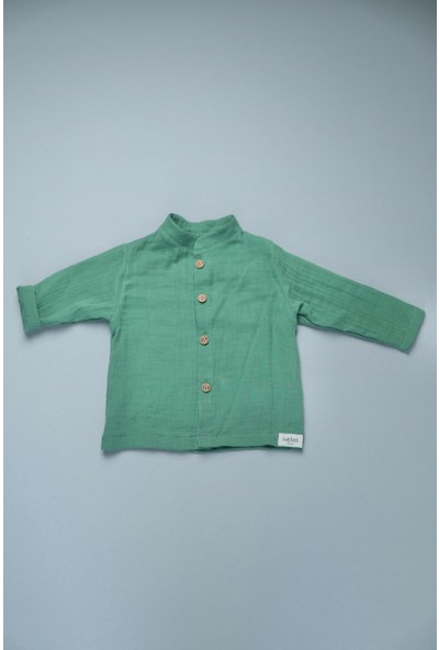 Cuckoo Müslin Çocuk Gömlek Hakim Yaka Yeşil Cuckoo Müslin Çocuk Gömlek Hakim Yaka Yeşil