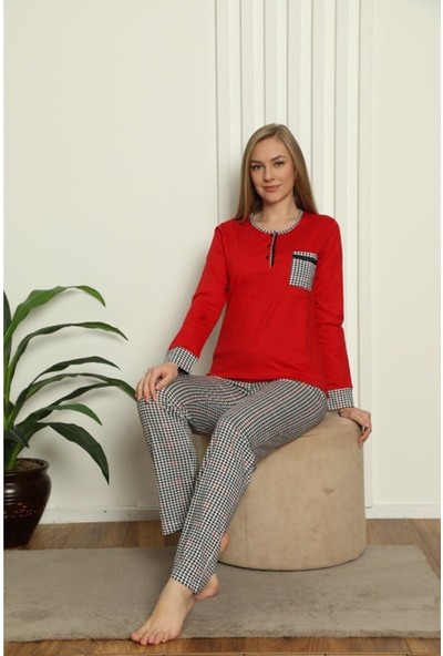 Alimer Uzun Kol Yazlık Kadın Pijama Takım L