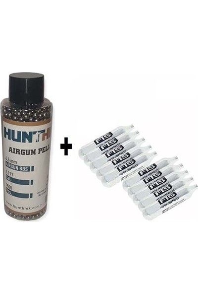 Asg Co2 10 Adet Havalı Tüpü ve 1500 Lü Hunthink 4.5 mm Çelik Bilye Asg Co2 10 Adet Havalı Tüpü ve 1500 Lü Hunthink 4.5 mm Çelik Bilye