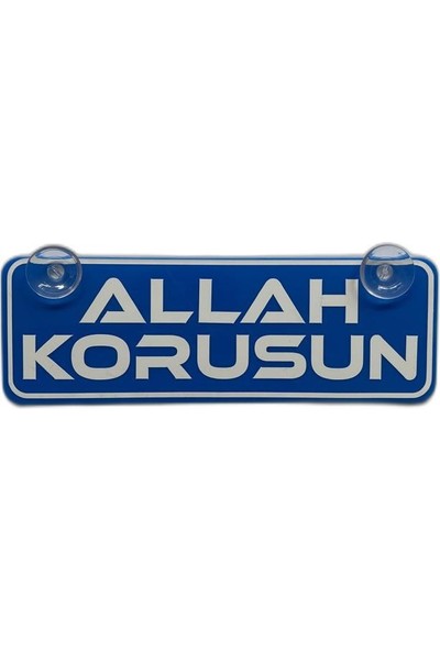 HLD Vantuzlu Araç Pleksi Süs Sticker Allah Korusun Mavi