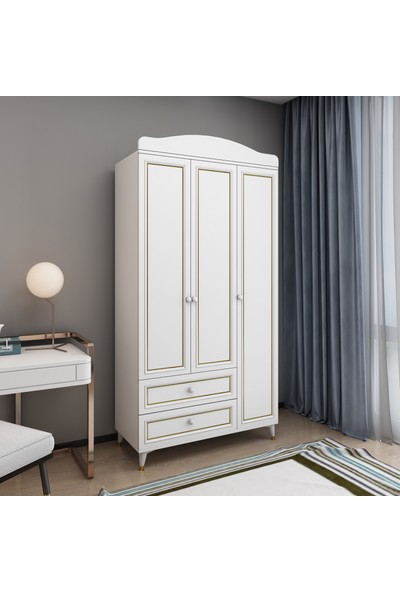 Afilli Milano 3 Kapaklı 2 Çekmeceli Dolap Mdf