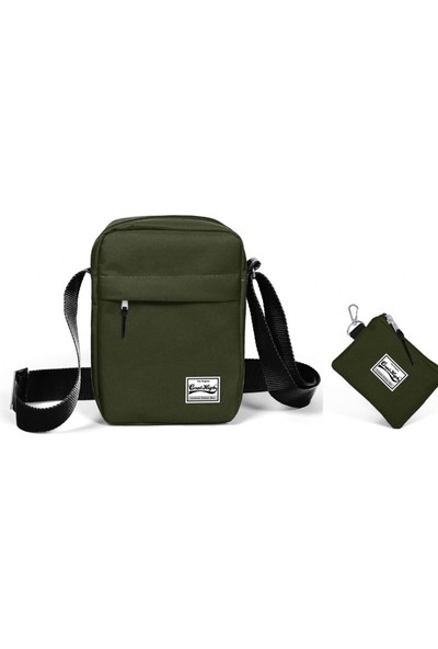 Coral High Koyu Yeşil Omuz Çantası ve Bozuk Para Cüzdanı Set