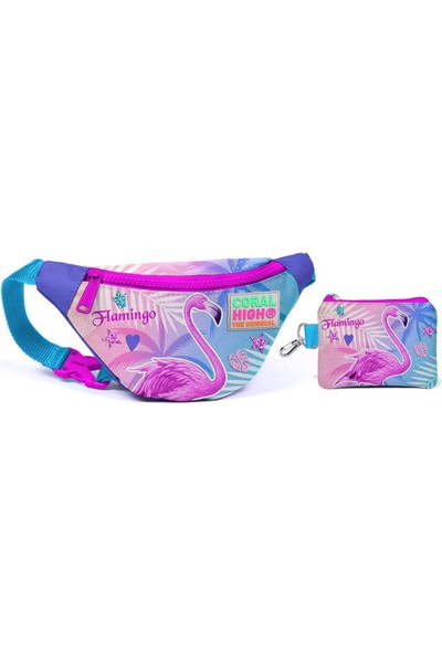 Coral High Flamingo Baskılı Bel Çantası Seti - Kız Çocuk Coral High Flamingo Baskılı Bel Çantası Seti - Kız Çocuk