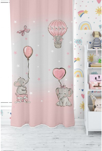 Rivaİstanbul Gezgin Fil Ailesi Çocuk Fon Perde