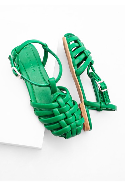 Marjin Kadın Günlük Sandalet Bantlı Bilekten Kemerli Livret