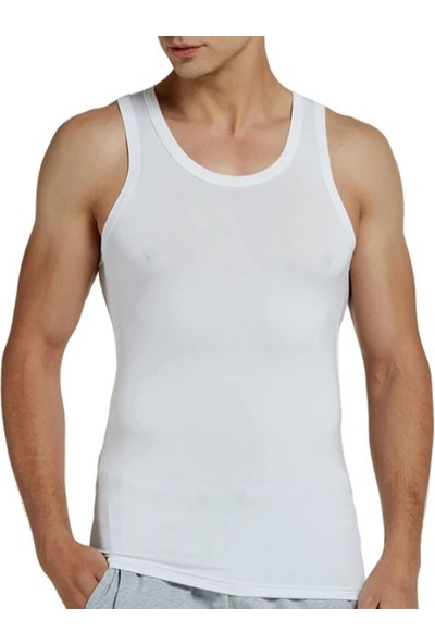 Mood Agenda Erkek %100 Pamuklu Beyaz Atlet 12 Adet