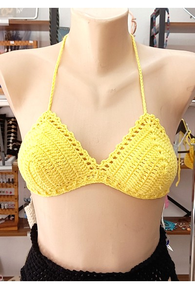 Vizyoner Dükkan El Örgüsü Crop Büstiyer