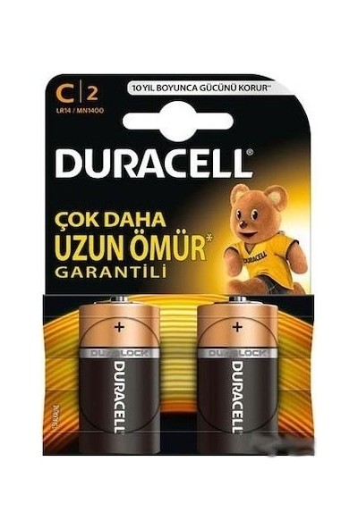 Duracell C Boy Orta Boy Pil 2'li Paket