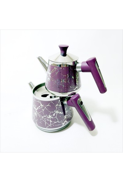 Mor Konik Eğimli Parlak Yüzey Kaliteli 1,75L.SOĞUMAYAN Çeyizlik Hediyelik 2 Kapaklı Çaydanlık Demlik Mor Konik Eğimli Parlak Yüzey Kaliteli 1,75L.SOĞUMAYAN Çeyizlik Hediyelik 2 Kapaklı Çaydanlık Demlik