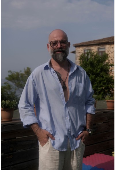 Arancia Boutique Erkek Oversıze Tek Cepli Krinkıl Gömlek Arancia Boutique Erkek Oversıze Tek Cepli Krinkıl Gömlek