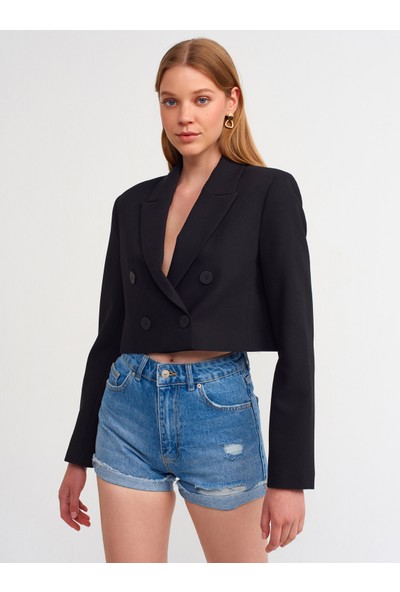 60315 Crop Ceket-Siyah 60315 Crop Ceket-Siyah